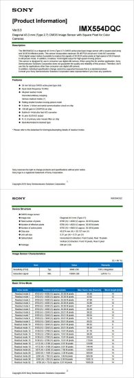Seven New Sony Sensors From 15-102MP, IMX311, IMX313, IMX409, IMX410 ...