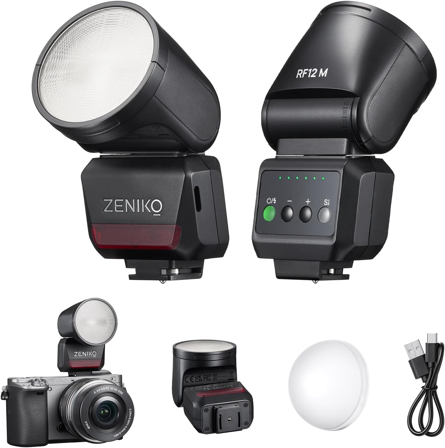 New ZENIKO RF12 M Round Head Mini and ZENIKO ZA12 Camera Flash ...